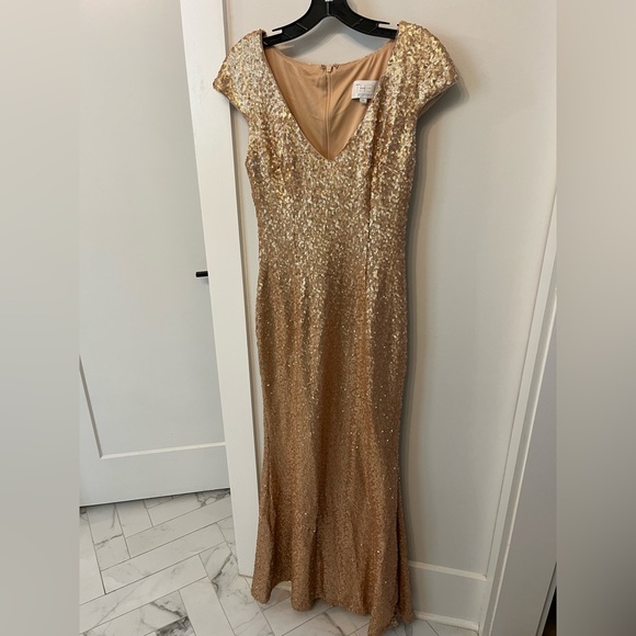 Theia | Dresses | Theia Kaylee Rose Gold Gown | Poshmark